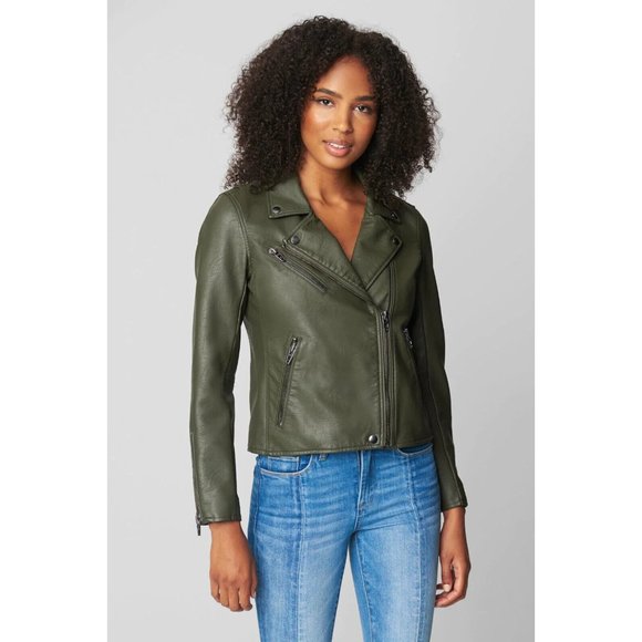 Blank NYC | Jackets & Coats | Blanknyc Jacket Green Faux Leather Moto Zip Winning Ticket | Poshmark